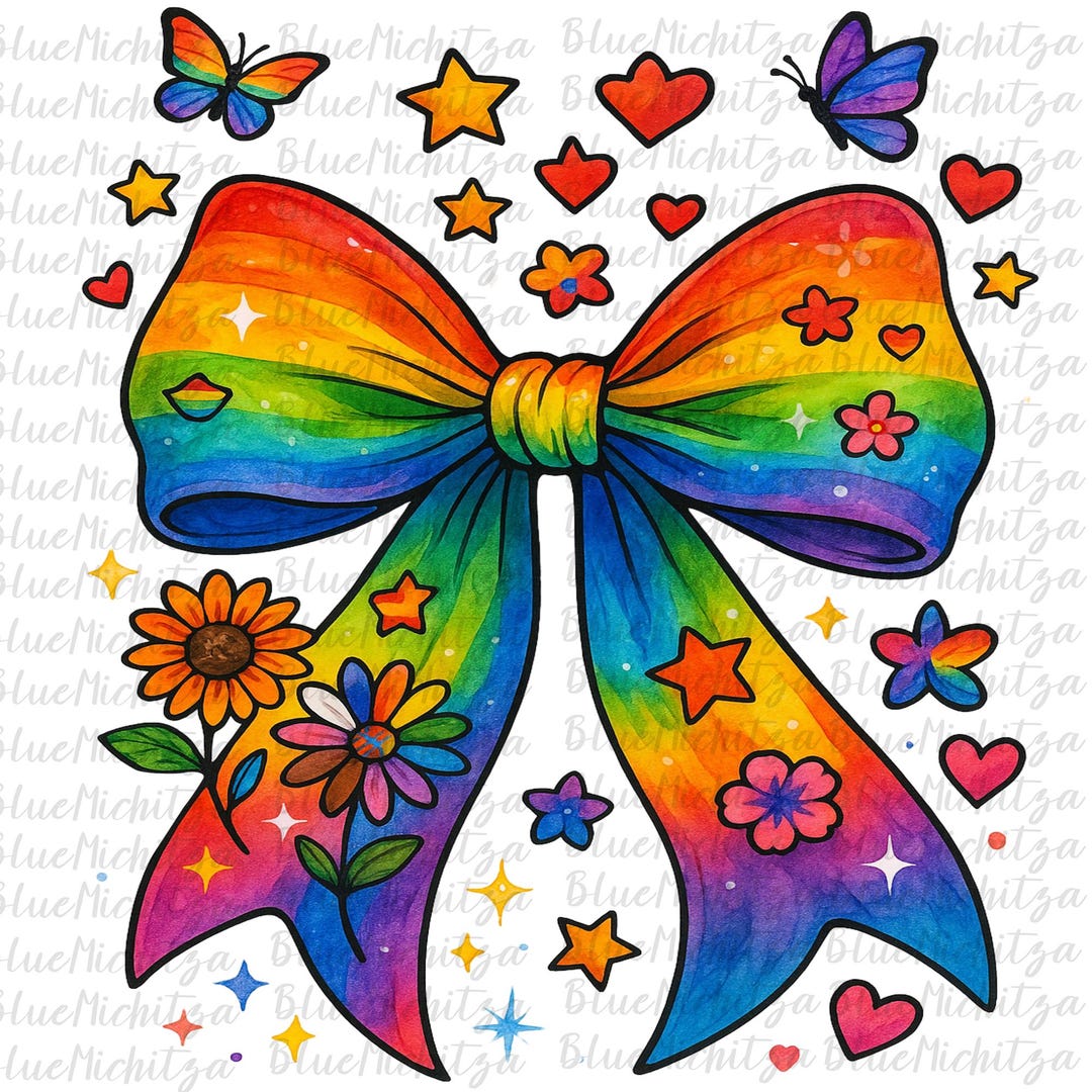 Coquette Pride Bow Png LGBTQ Bow Png, LGBTQ Png Love is Love Png Rainbow LGBTQ Pride Flag Lgbt ...