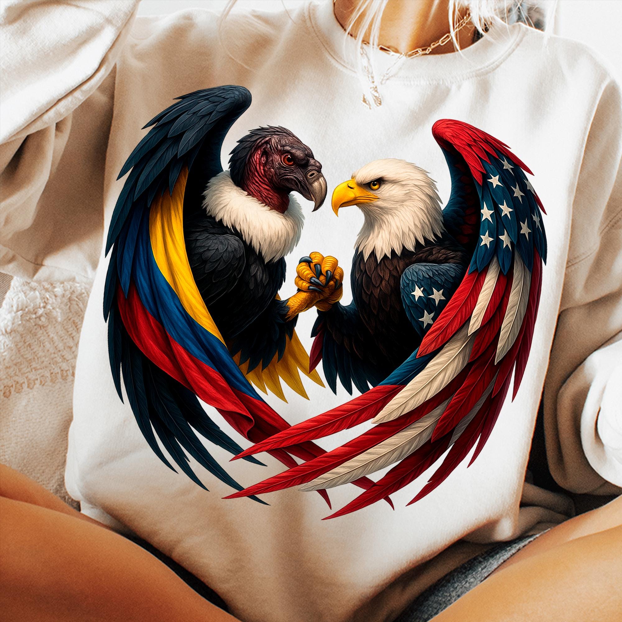 Colombia USA Eagles Condor Flags Colombianamerican Patriotic Colombia ...