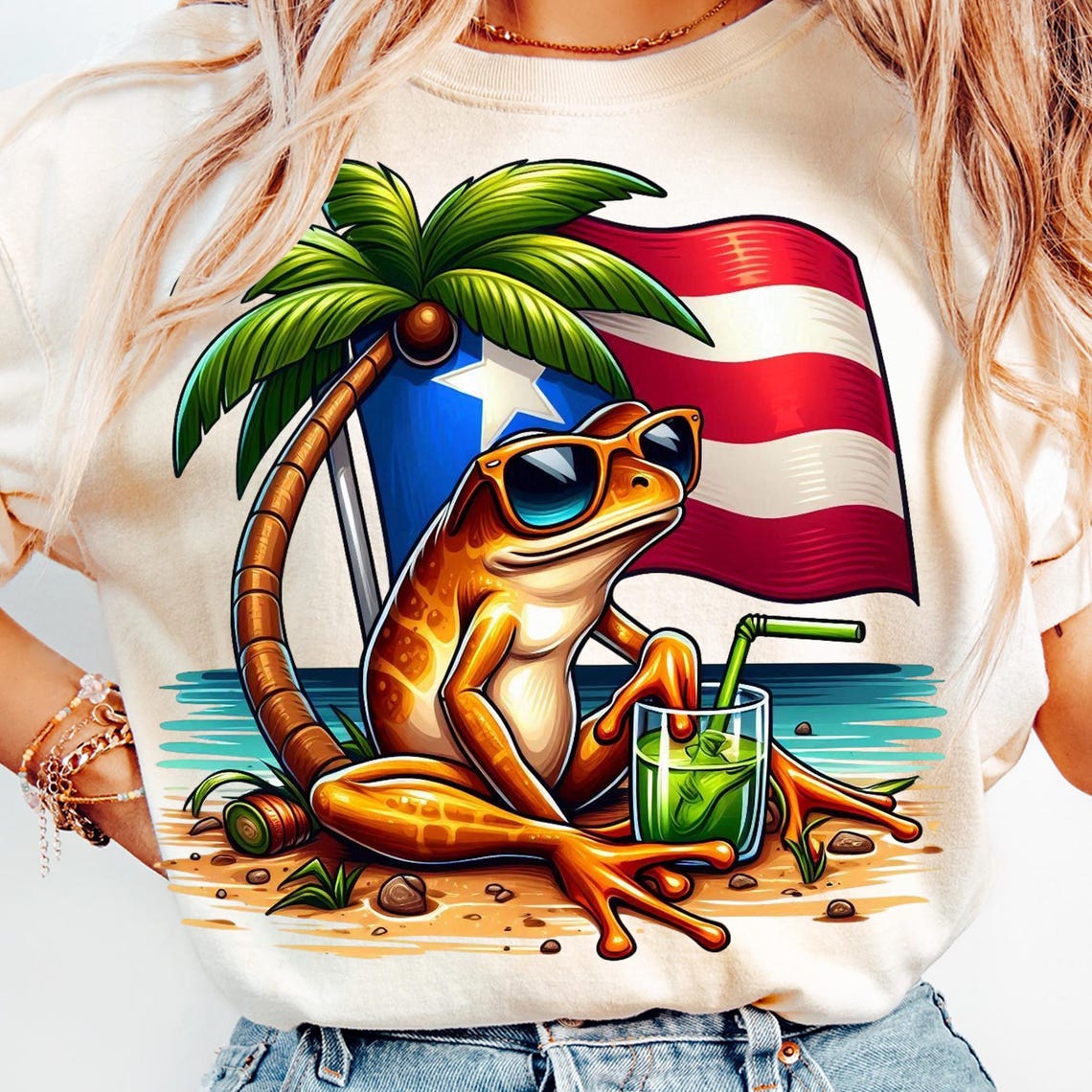 Trendy Holidays Latin American Coqui Frog Puerto Rico Designs Tshirt Sublimation Puerto Rico ...