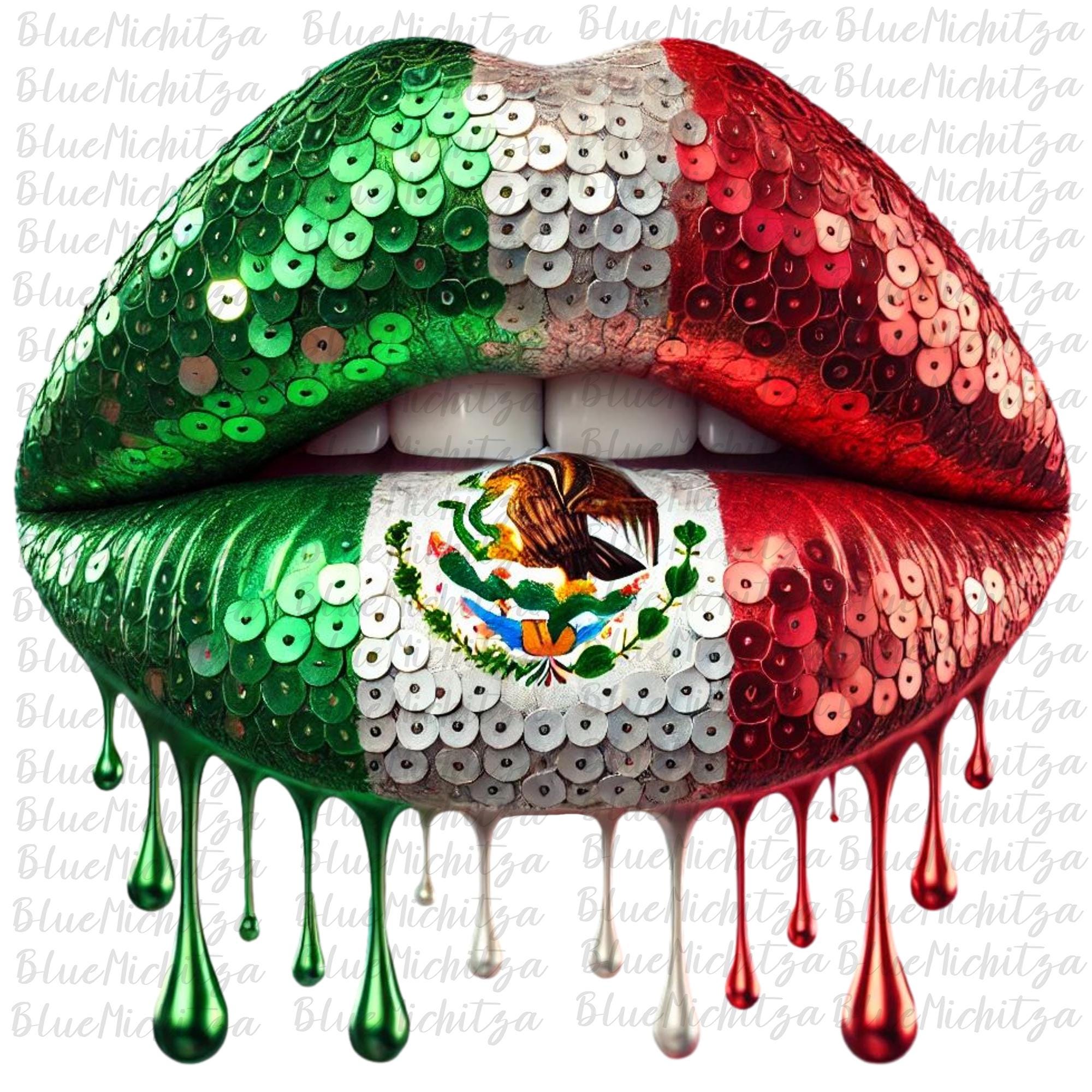 Sequin Dripping Realistic Mexican Lips Png Viva Mexico Png Mexican ...