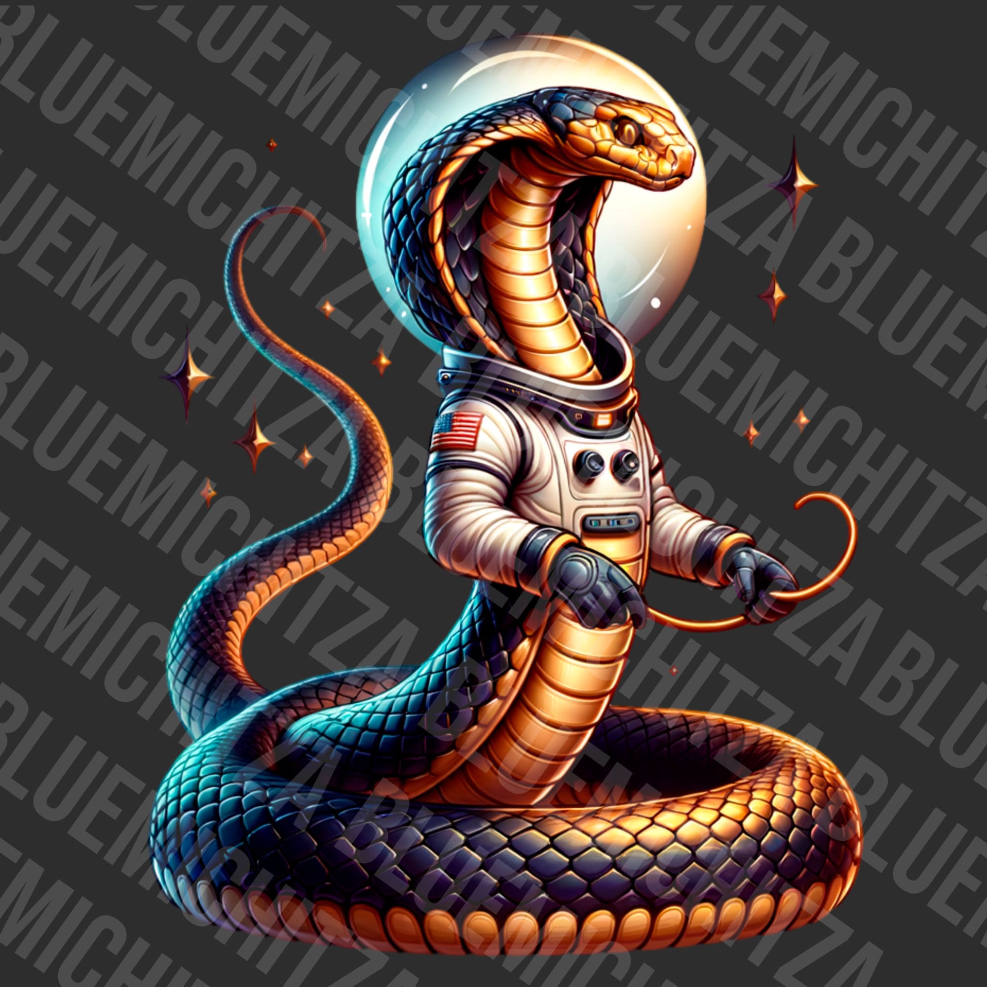 Astronaut Snake PNG for Sublimation & T-shirt Design, Space-themed ...