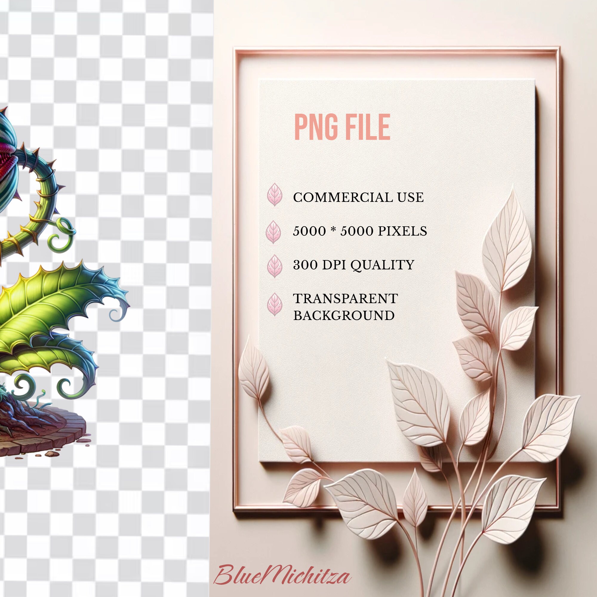 Carnivorous Plant PNG, Fantasy Flytrap for Sublimate, Nature's Magic ...