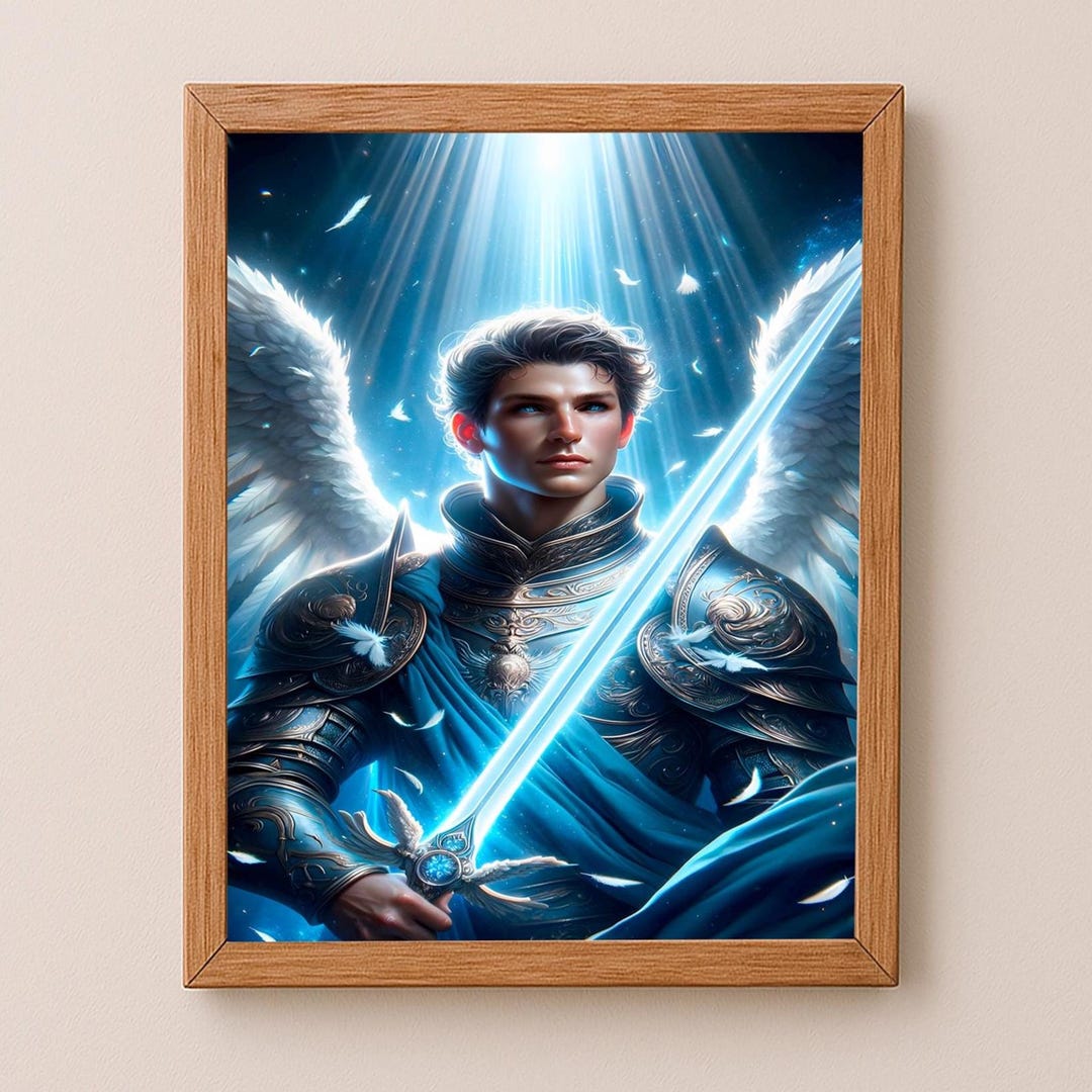 Archangel Gabriel, Art Print, Divine Messenger, Protector Angel Wall ...