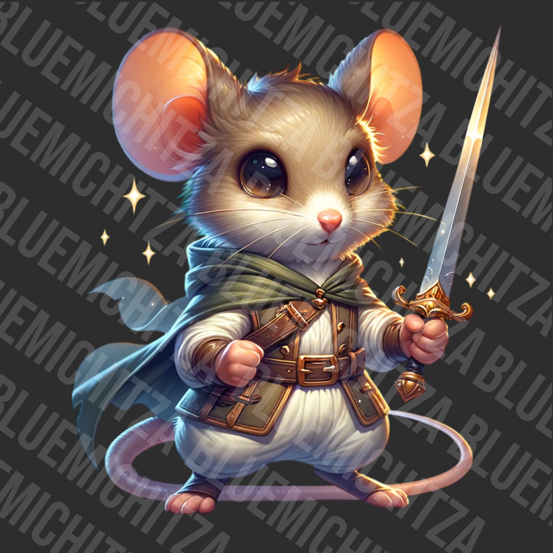 Fantasy Mouse Warrior PNG for Sublimate, for T-shirts, Mugs, Printable ...