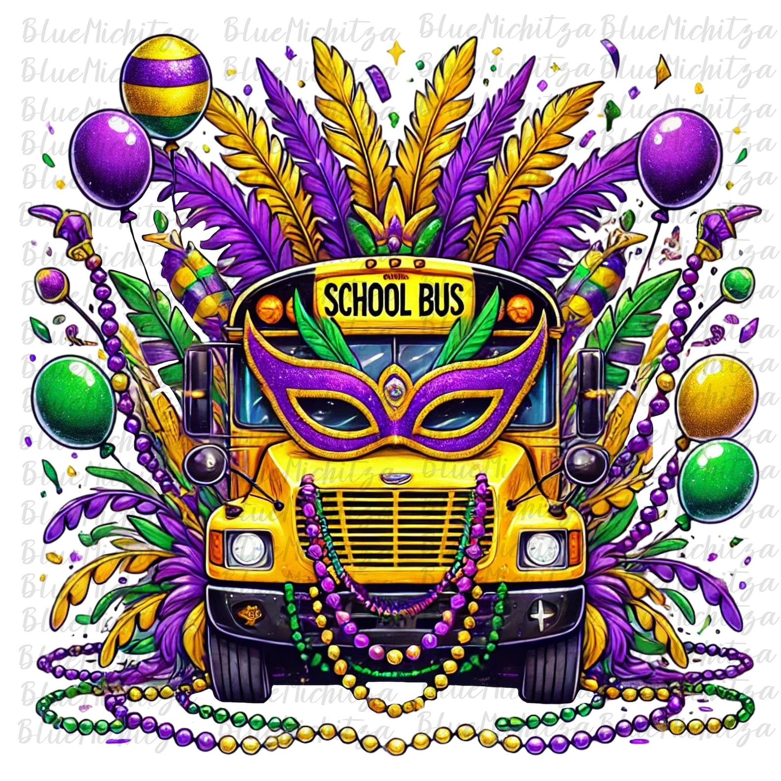 Mardi Gras School Bus Png,mardi Gras Mask PNG, Back to School Png,mardi ...
