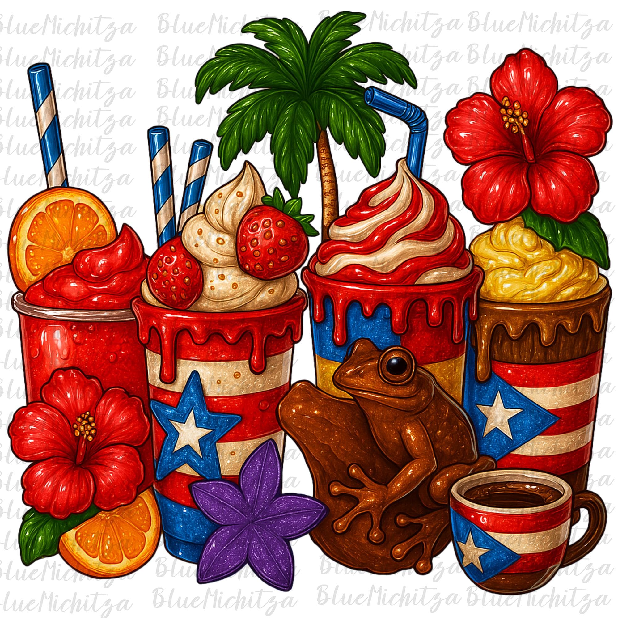 Puerto Rico Glitter Coffee Cups Png Coffee Cups Png Design Puerto Rican ...