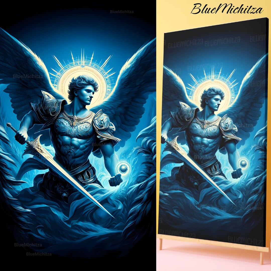 Archangel Michael Wall Art, Protector Protector and Divine Warrior ...