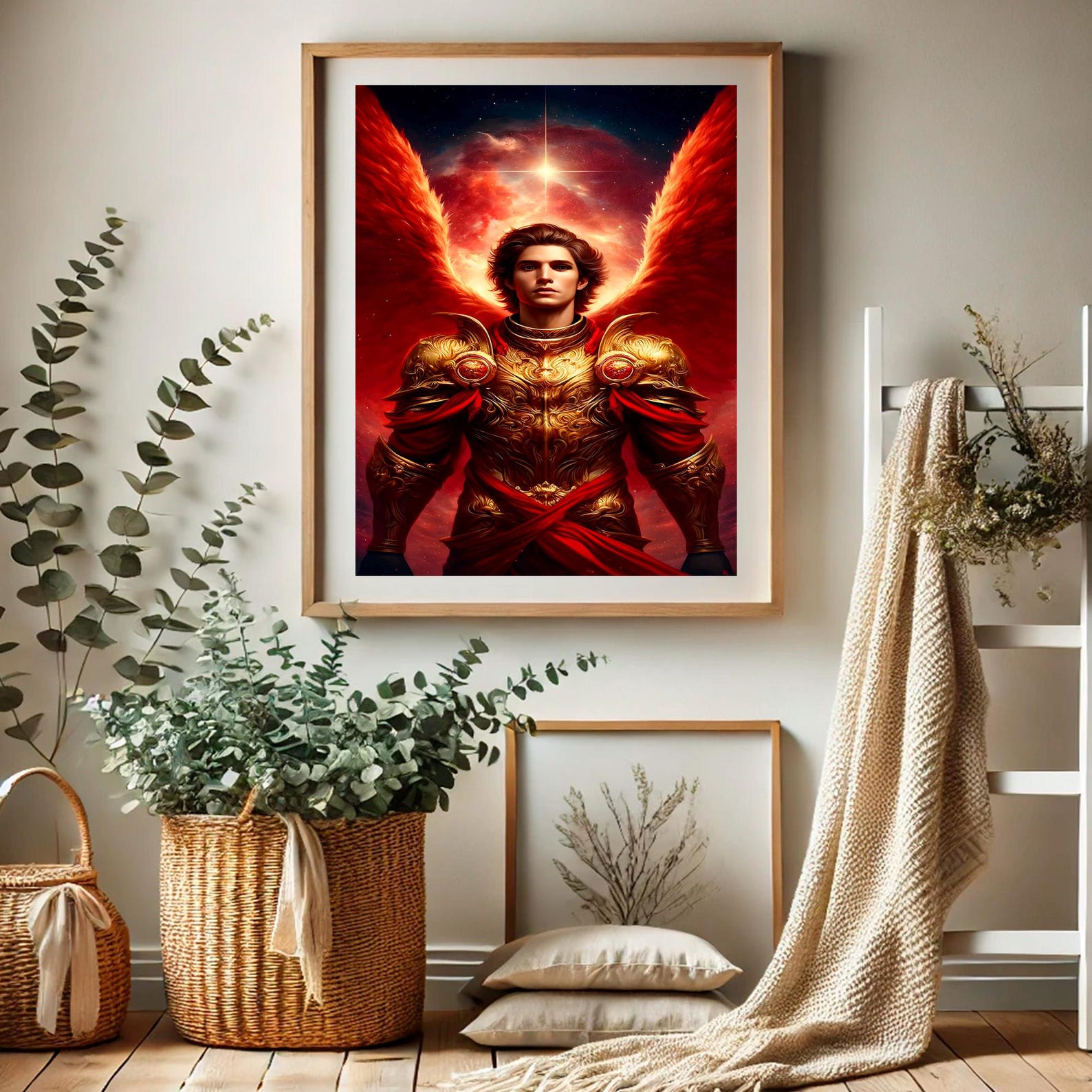 Archangel Uriel Wall Art, Celestial Protector and Light Bringer for ...