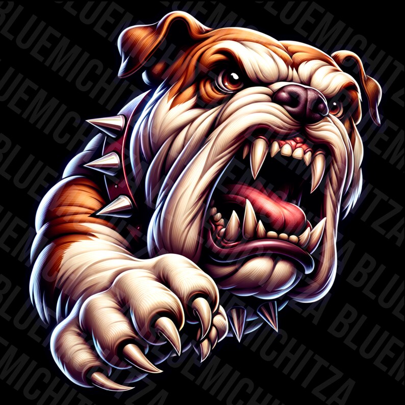 Angry Bulldog PNG, Download Menacing Bulldog PNG for Sublimation & DTG ...