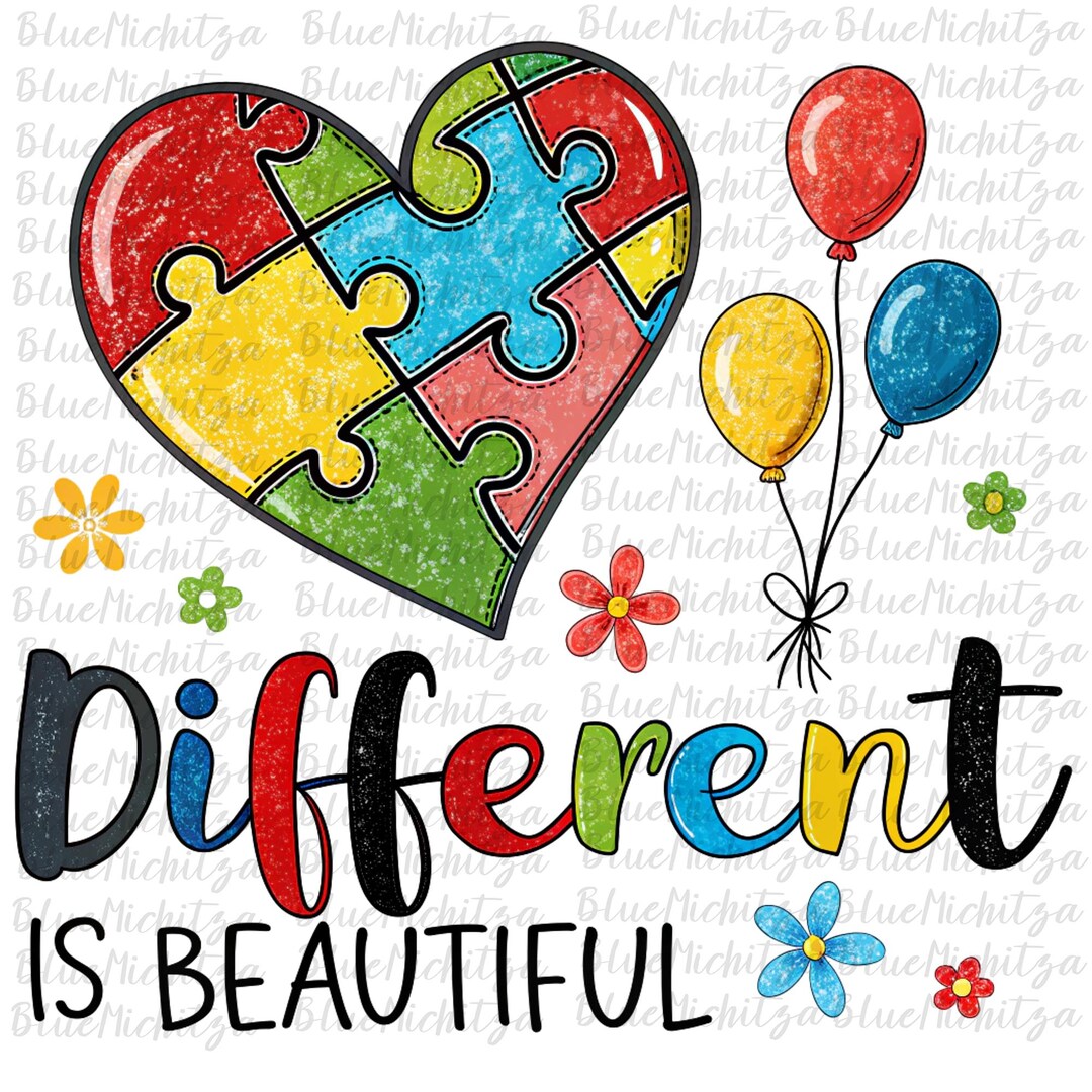Different is Beautiful Autism Png Sublimation Design Download, Autism ...