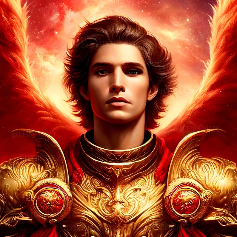 Archangel Uriel Wall Art, Celestial Protector and Light Bringer for ...