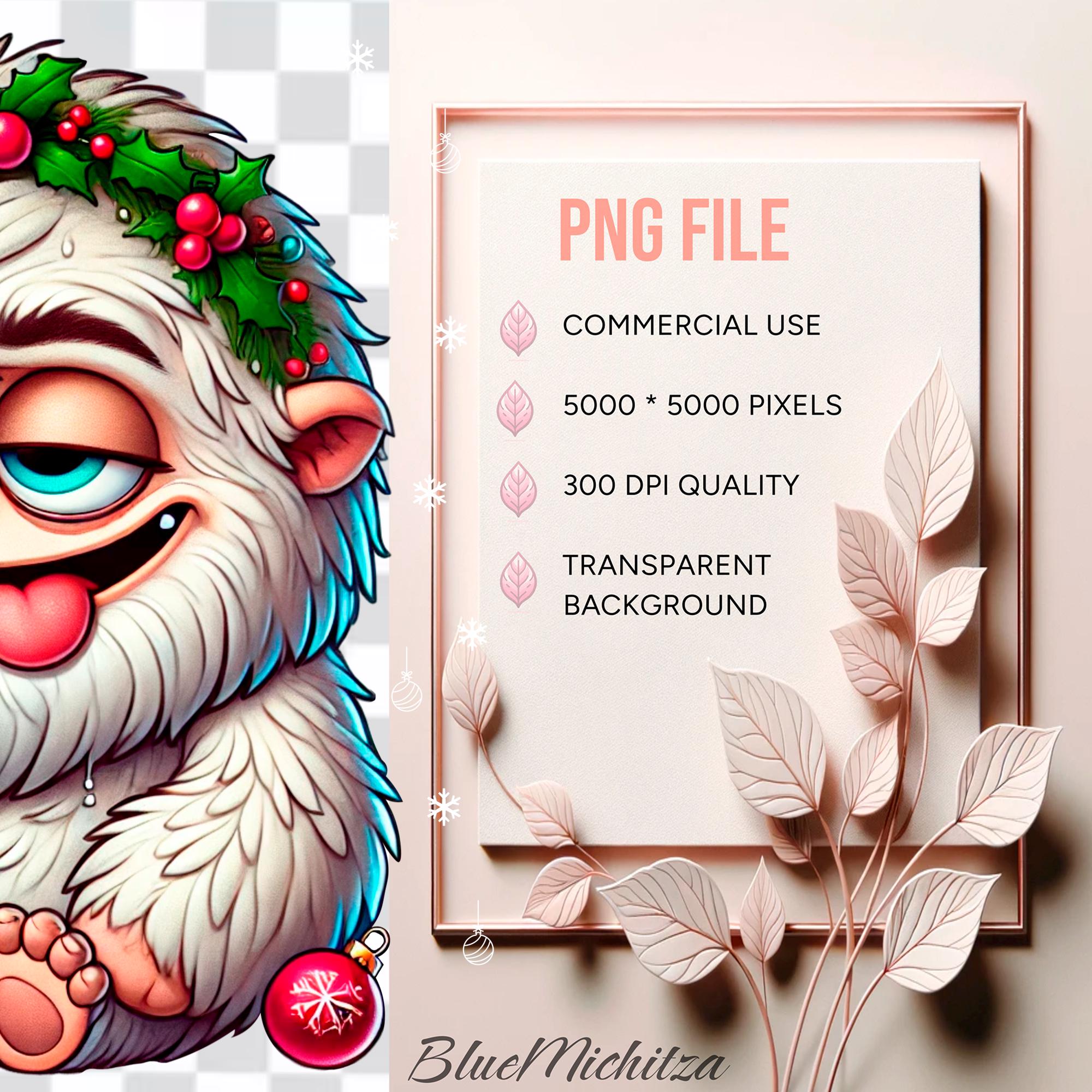 Humorous Yeti Christmas Png, Playful Bigfoot Png, Quirky Silly Humorous ...