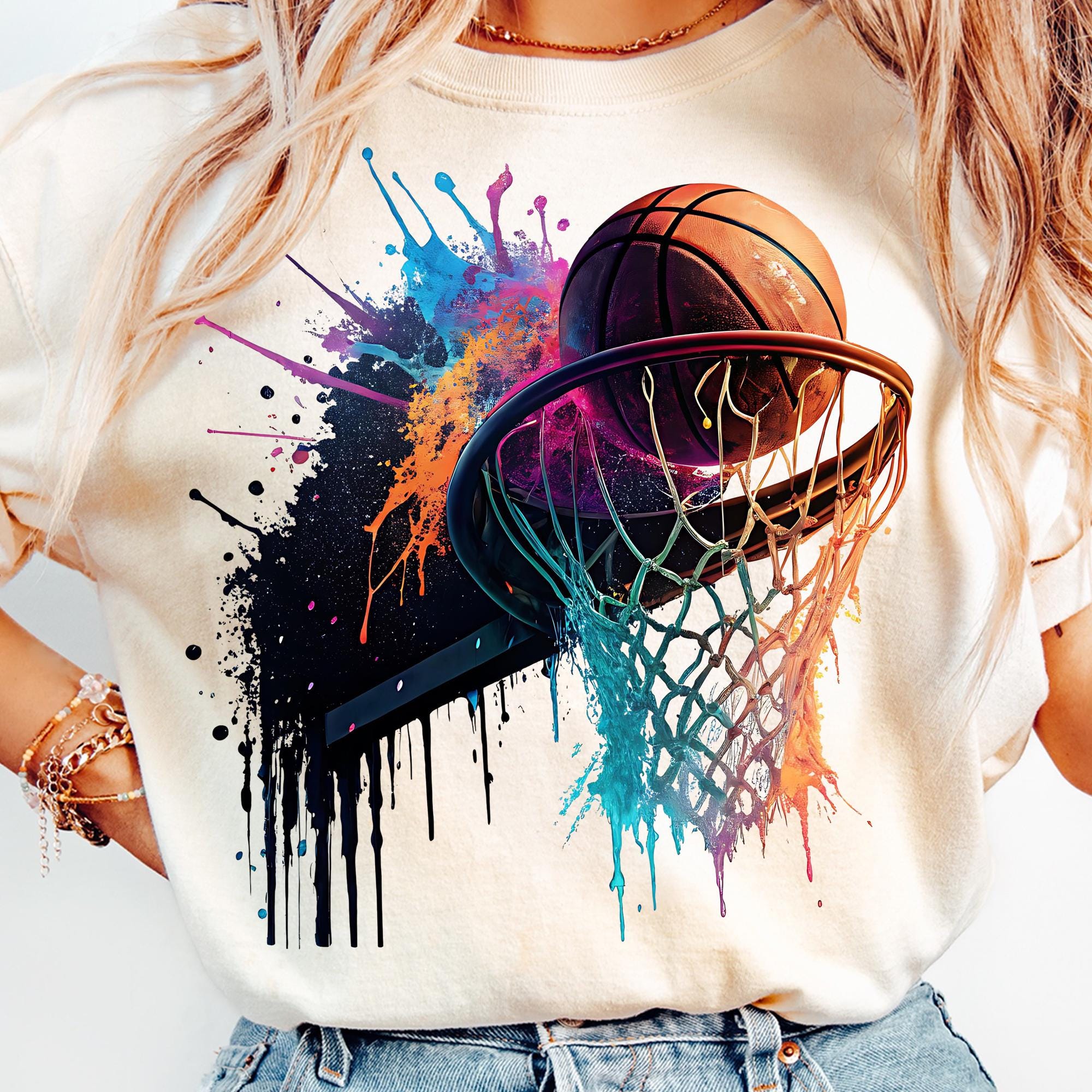 Basketball Drip PNG Neon Graffiti Basketball Drip PNG Basketball T ...