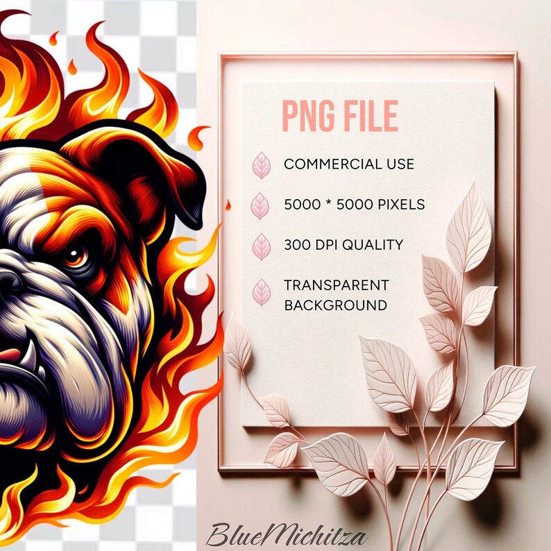 Angry Bulldog PNG, Flaming Bulldog PNG for Sublimation, High-resolution ...