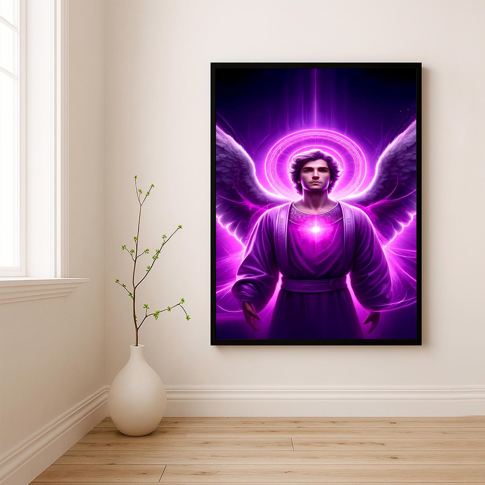 Archangel Zadkiel Art Divine Radiance Angel Prints Spiritual Decor ...