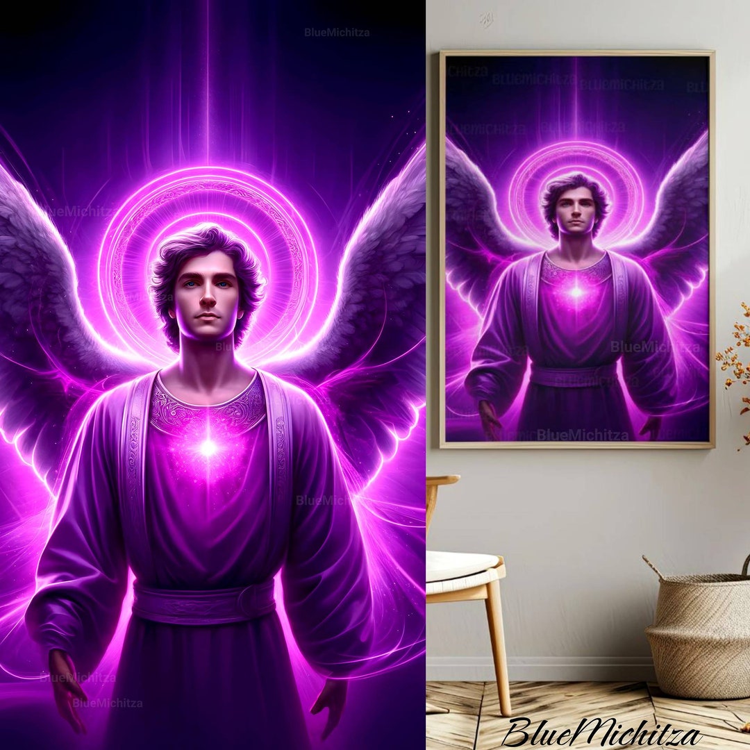 Archangel Zadkiel Wall Art Divine, Radiance Mercy Angel Prints for ...