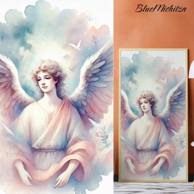 Archangel Jehudiel Art – Divine, Serene, Inspirational, Guardian Angel ...