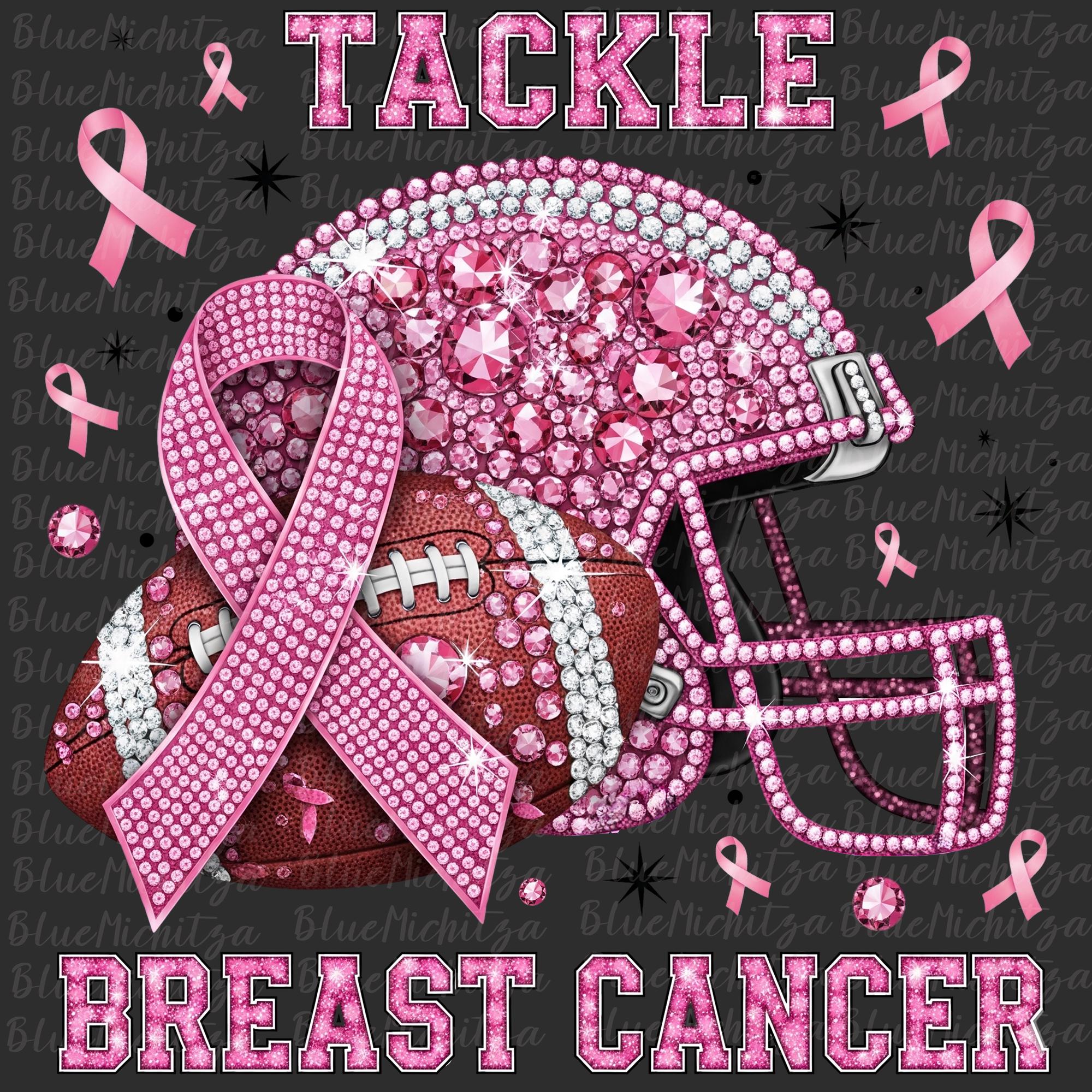 Gems Glitter Tackle Breat Cancer Png Football Pink Out Png Breast ...