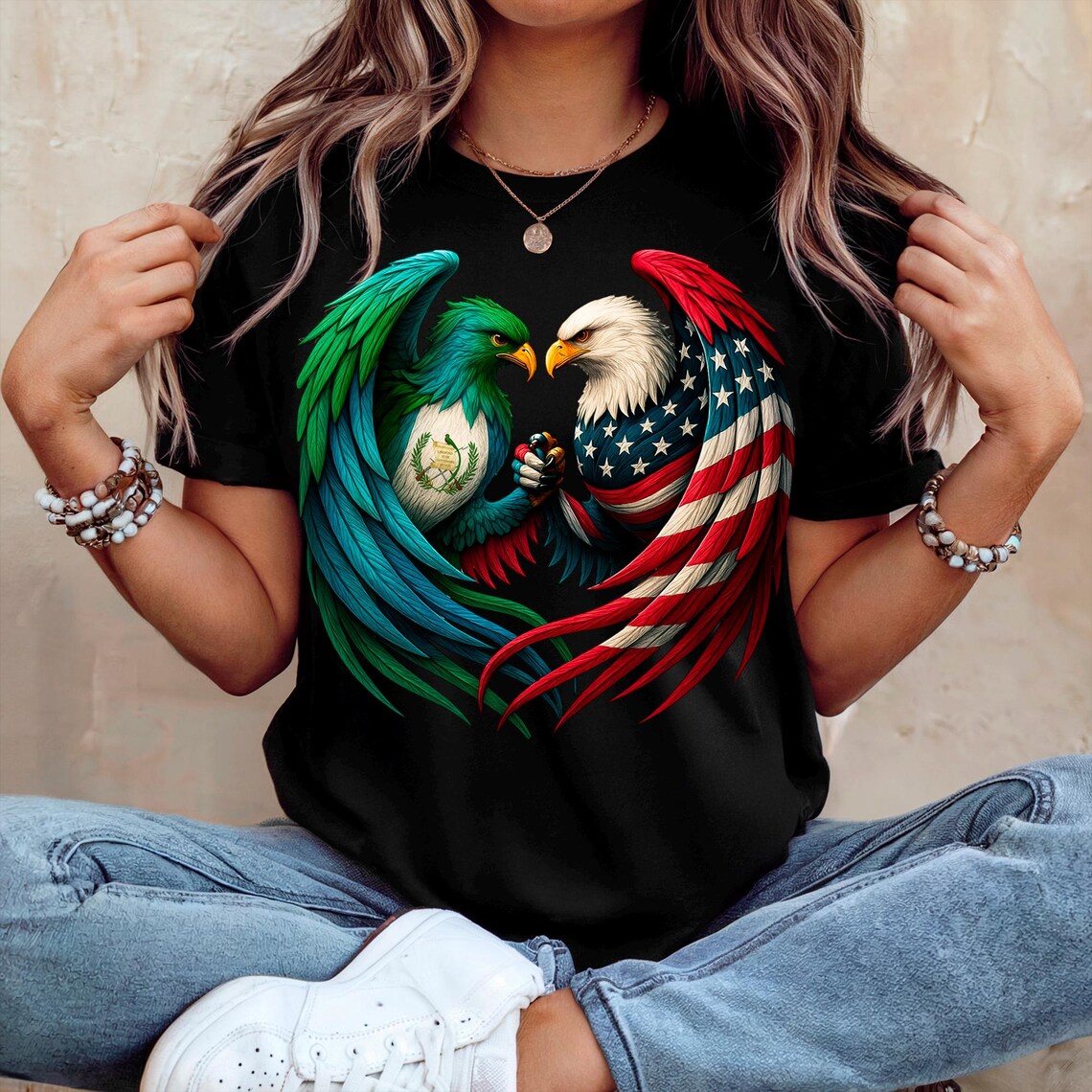 Guatemala Quetzal USA Eagle Flags Guatemalanamerican Patriotic Png ...
