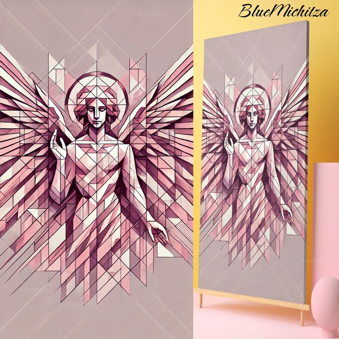 Archangel Chamuel Geometric Wall Art: Modern Spiritual Decor, Sacred ...