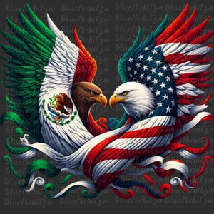 Mexico USA Eagles Flags Mexicanamerican Viva Mexico Png Design File Download Png MAGA Mexican ...
