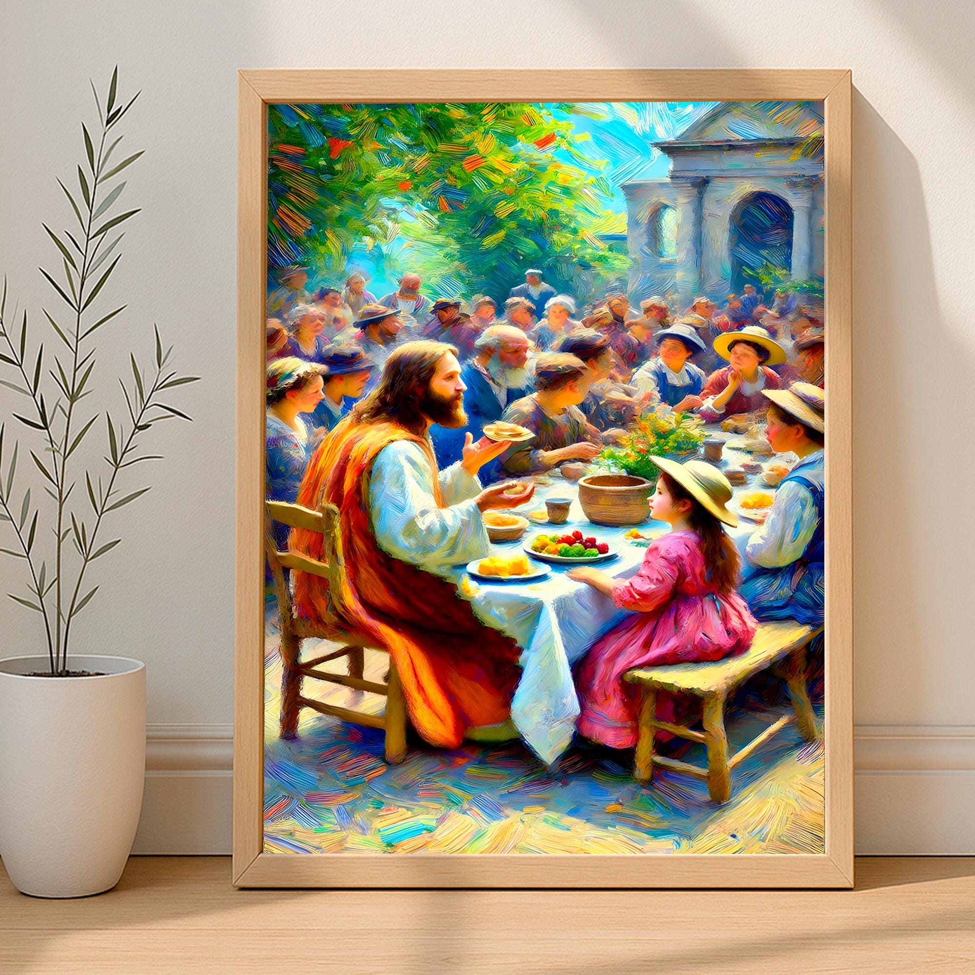 Jesus Feeds 5000 Printable Art, Feeding 5000 Art, the Last Supper Art ...