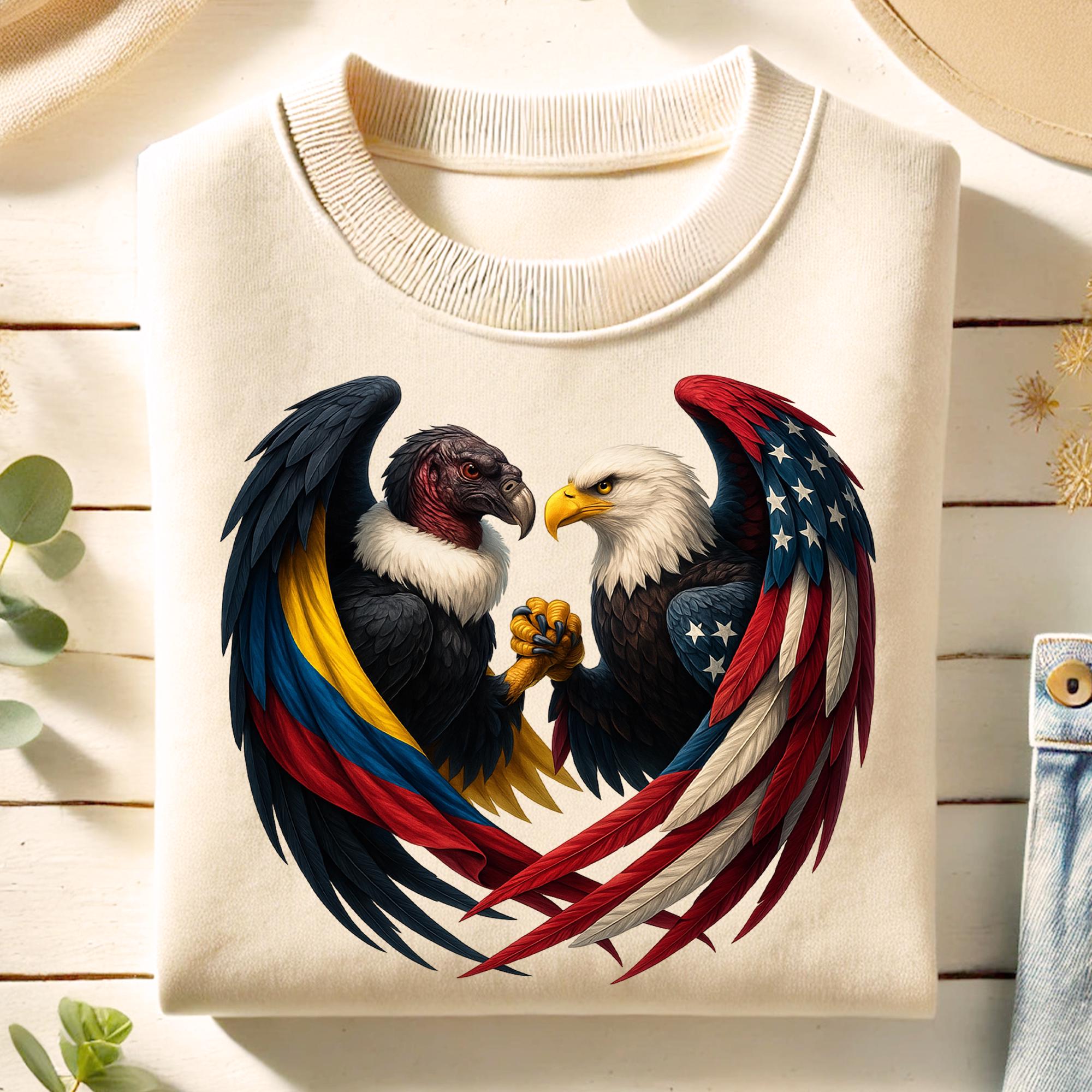 Colombia USA Eagles Condor Flags Colombianamerican Patriotic Colombia ...