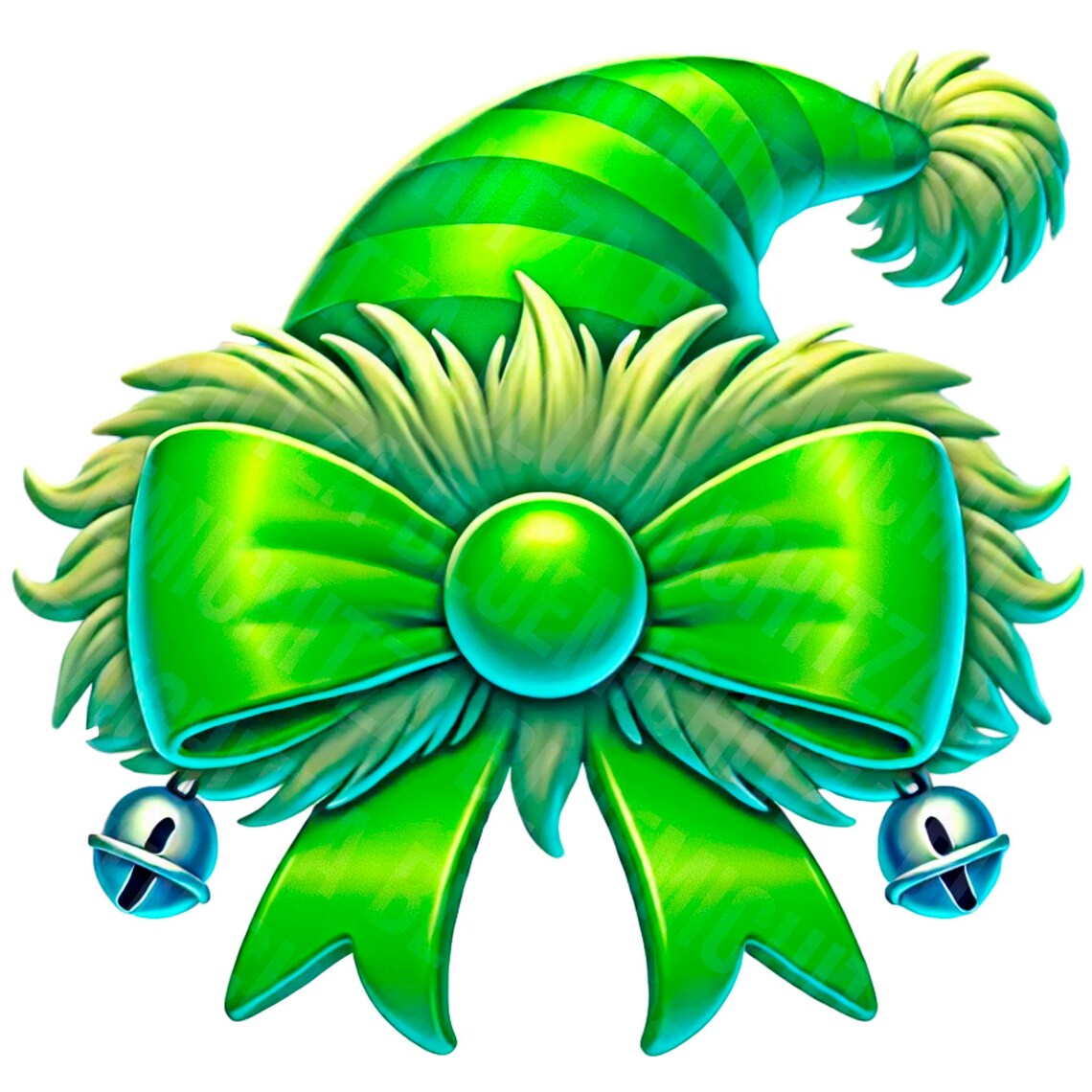 Green Elf Hat With Jingle Bells Bow PNG, Christmas Sublimation ...