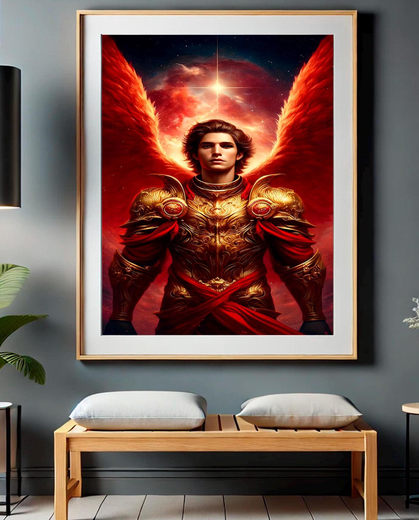 Archangel Uriel Wall Art, Celestial Protector and Light Bringer for ...