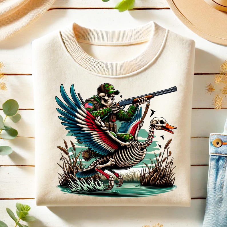 Duck Hunting Skeleton Png Sublimation PNG | Duck Hunter | Duck Skeleton ...
