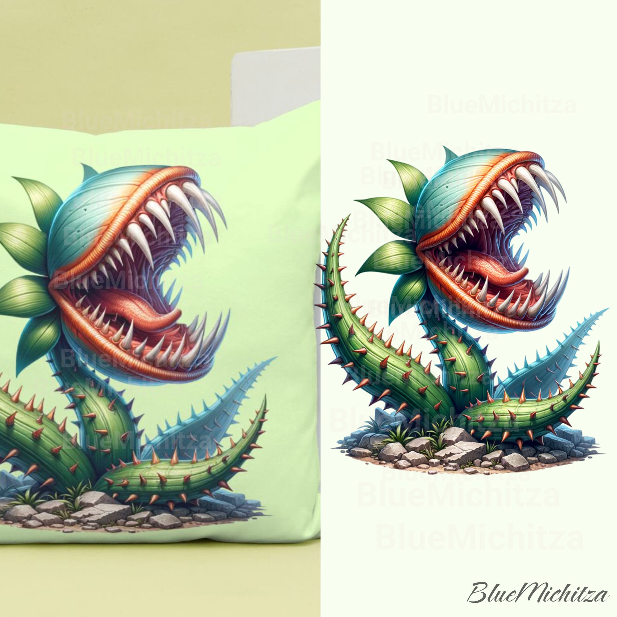 Carnivorous Plant Art PNG for Sublimate, DTG, for T-shirts, Mugs ...