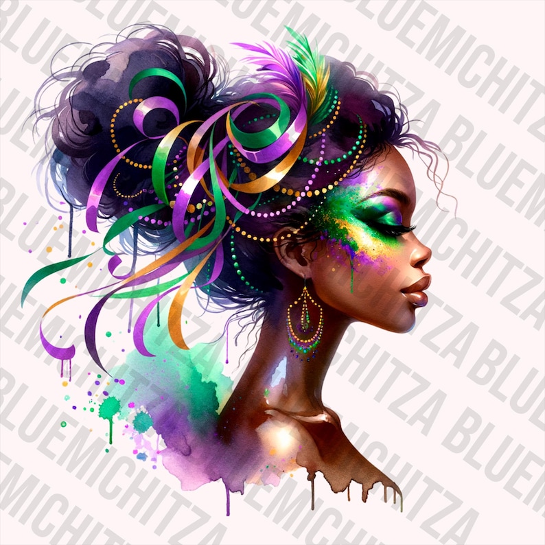 Mardi Gras Black Woman Png, Mardi Gras Afro Woman, Beads Mardi Gras Png ...