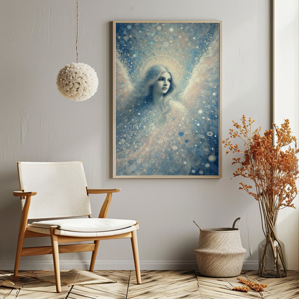 Archangel Haniel Wall Art, Divine Feminine Celestial Art Print ...