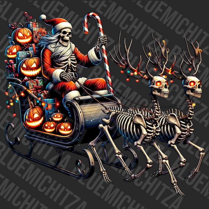 Horror Skeleton Christmas PNG Halloween Horror Skull, Gothic Skeleton ...