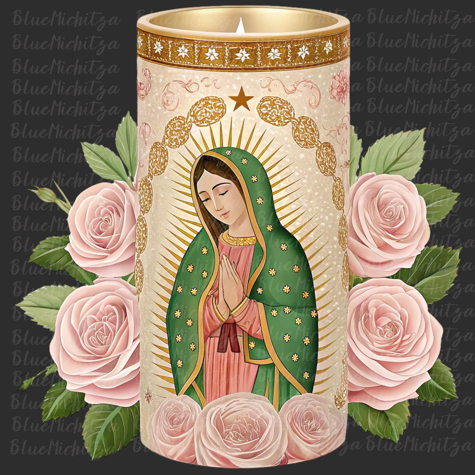 Candle PNG Virgen De Guadalube Png Floral Lady of Guadalupe Virgin Mary ...