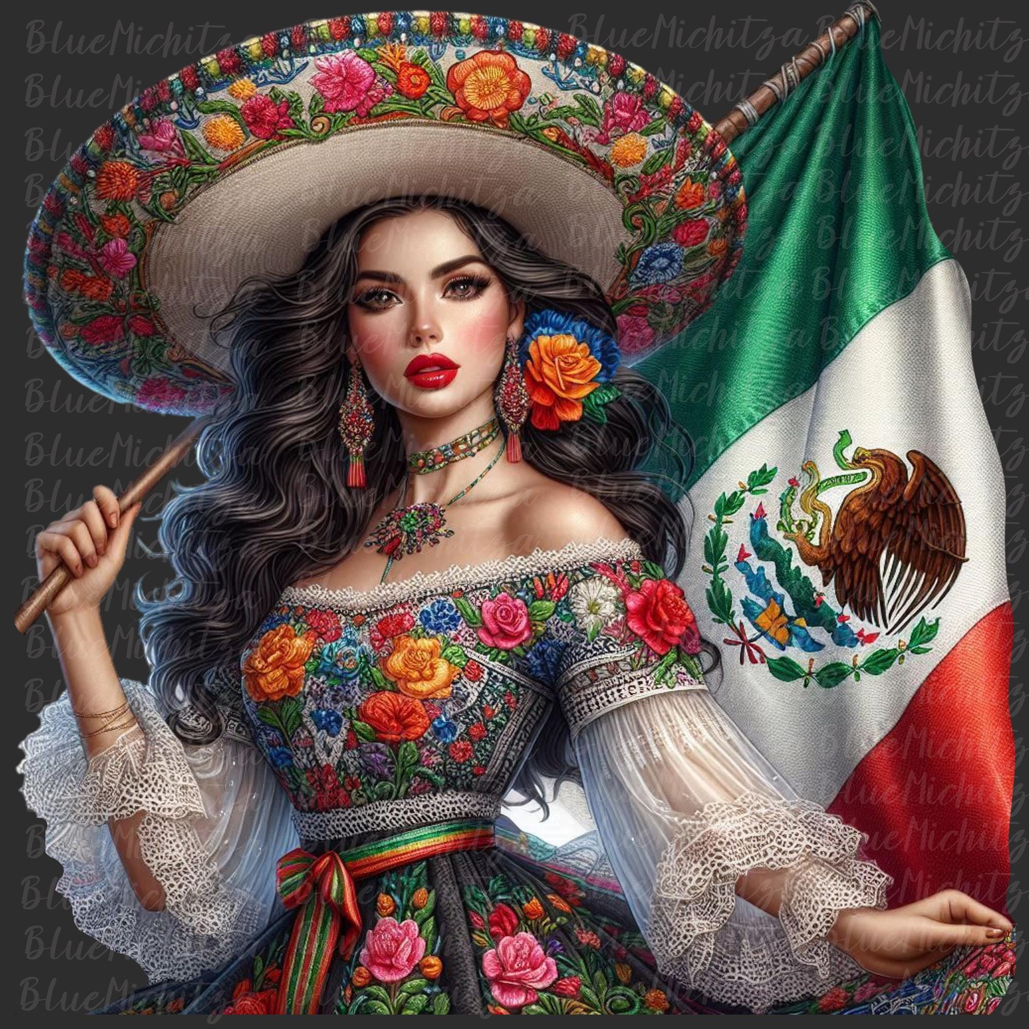 Mexican Lady Mexico Flag Png Clipart Cinco De Mayo Mexican Girl ...