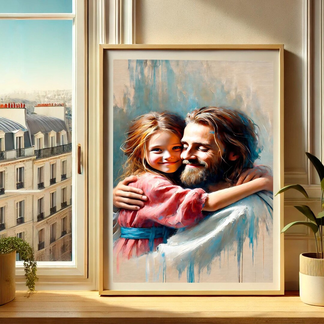 Jesus Hugging Children Art, Christian Prints, Jesus With Little Girl ...