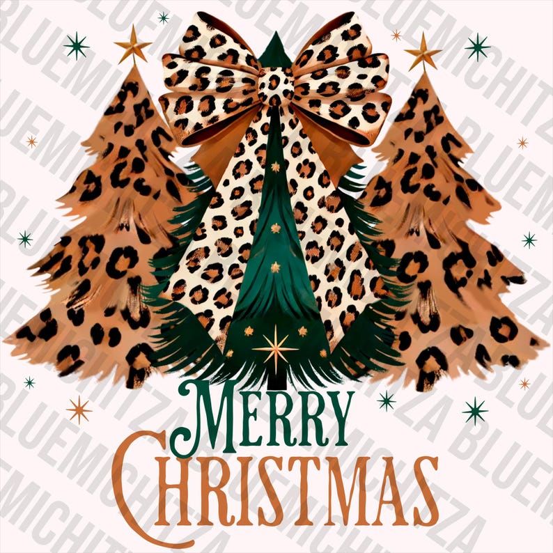 Leopard Print Christmas Tree Png, Leopard Print Merry Christmas Png ...