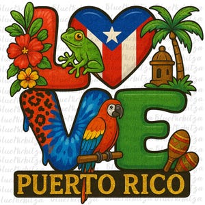 Love Puerto Rico Png Sublimation Design Download, Puerto Rico State Png ...