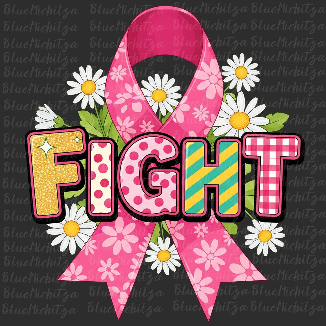Floral Preppy Fight Cancer Png Trendy Breast Cancer PNG Breast Cancer ...