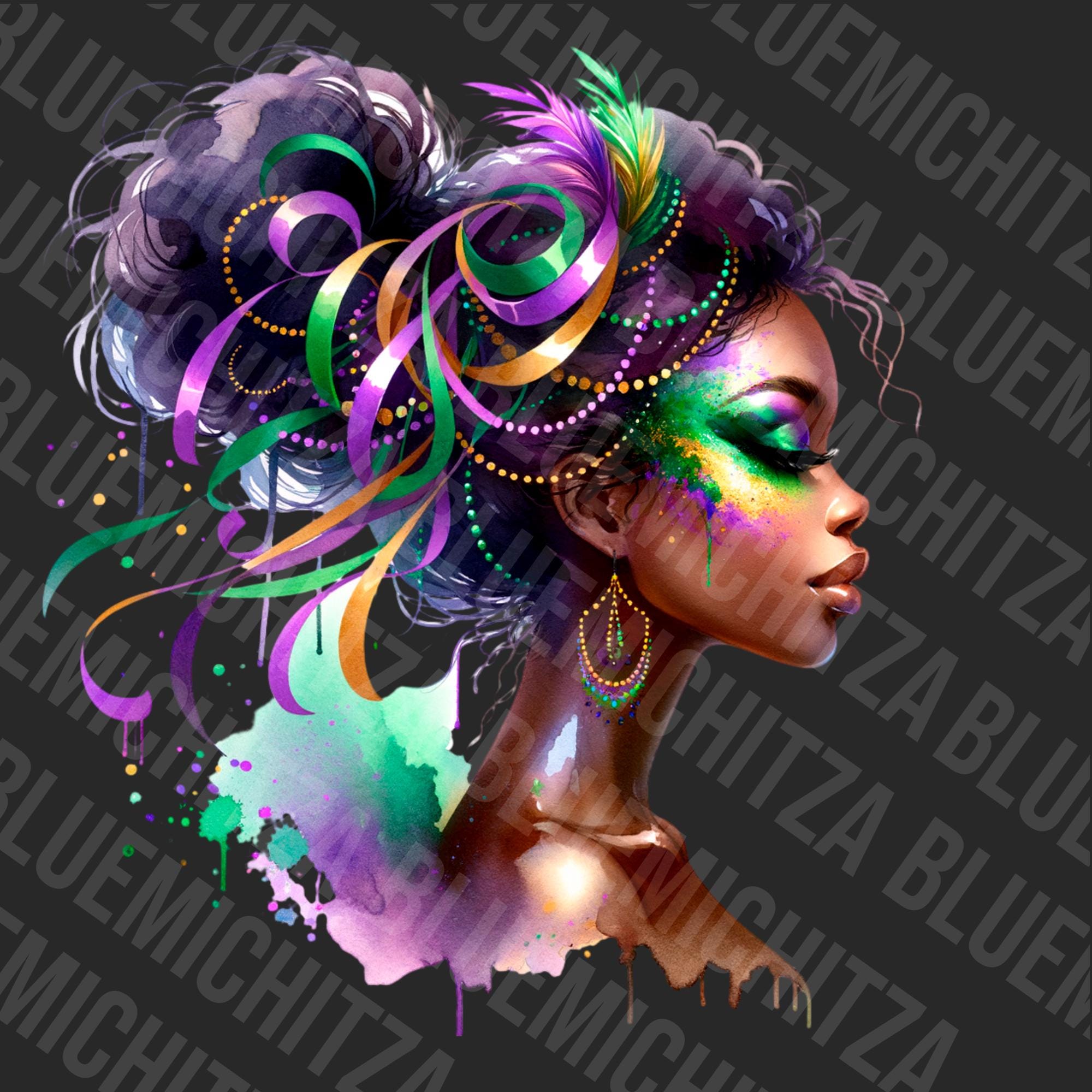 Mardi Gras Black Woman Png, Mardi Gras Afro Woman, Beads Mardi Gras Png ...