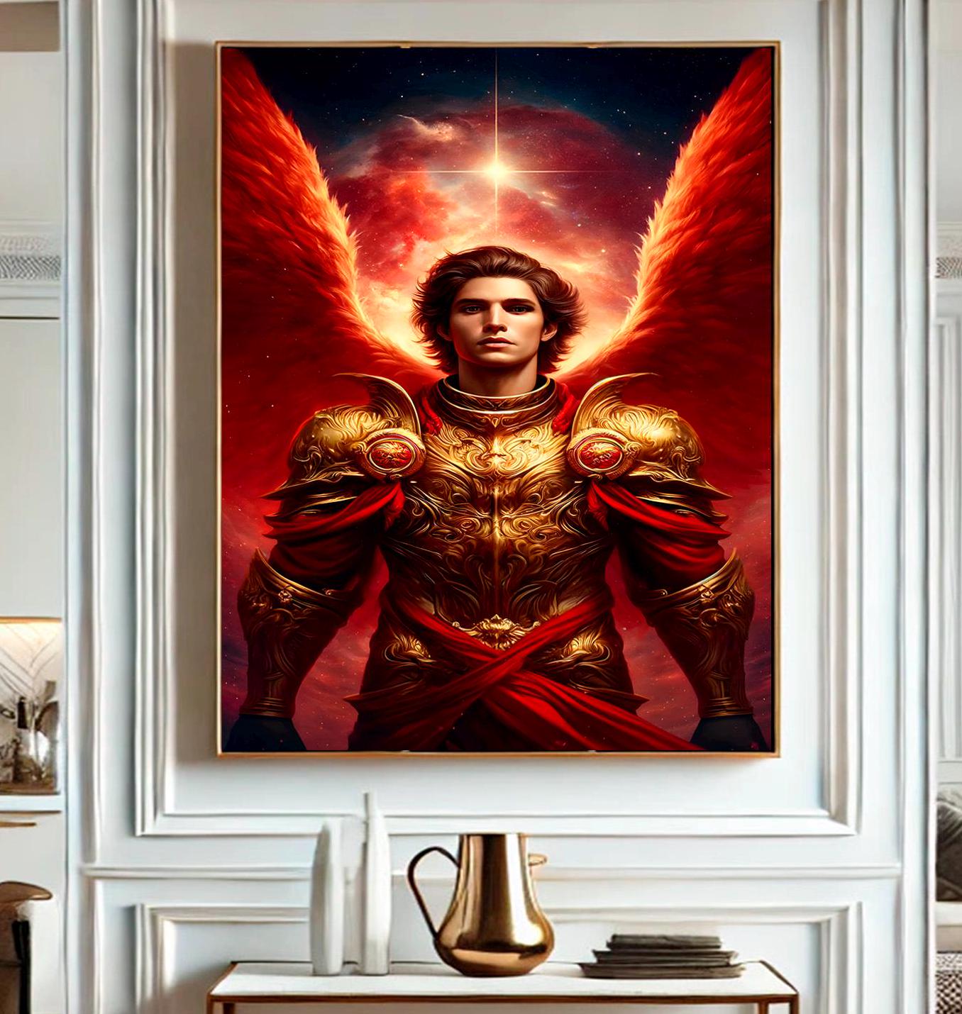 Archangel Uriel Wall Art, Celestial Protector and Light Bringer for ...