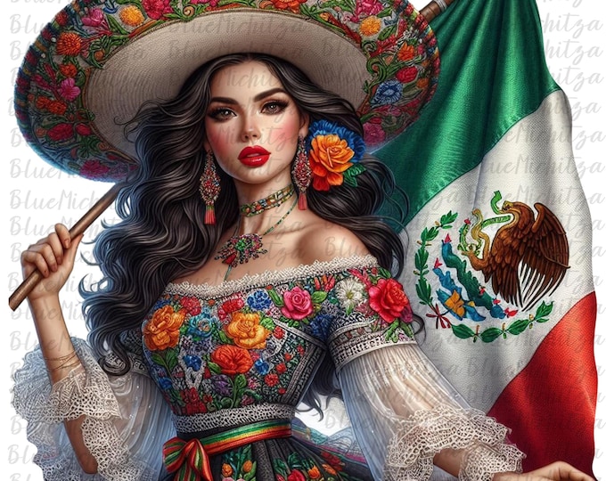 Mexican Lady Mexico Flag Png Clipart Cinco De Mayo Mexican Girl ...