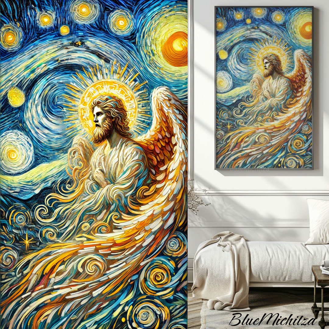 Archangel Barachiel Art Print – Divine Guardian Angel Wall Decor for ...