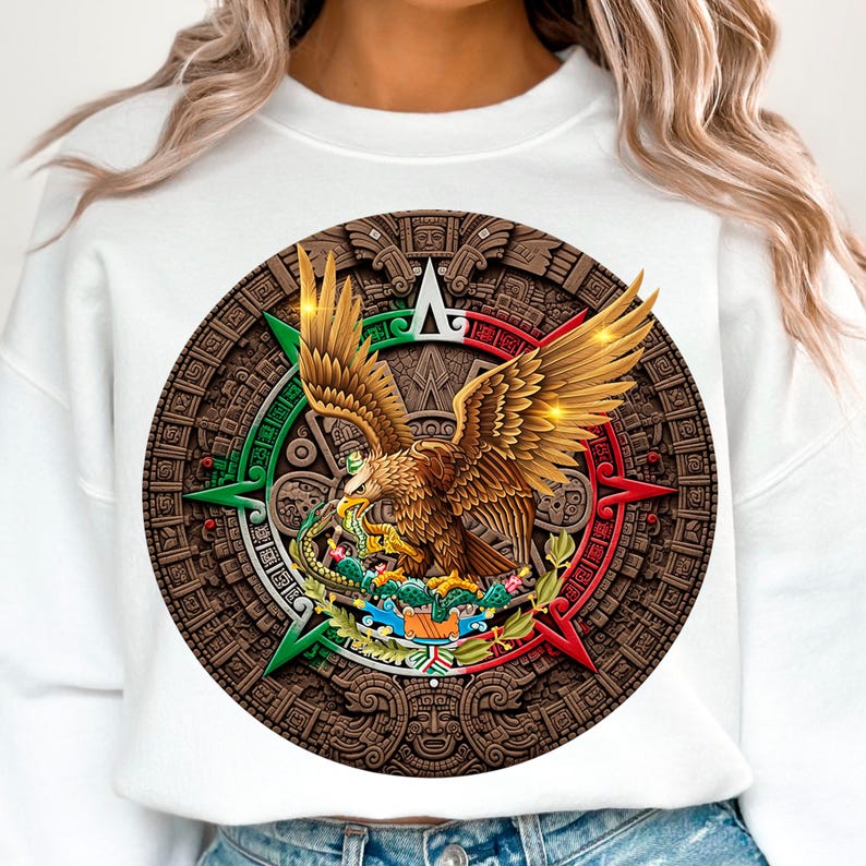 Gold Aztec Calendar Eagle Mexican Flag 16 15 Septiembre Png Cinco De ...