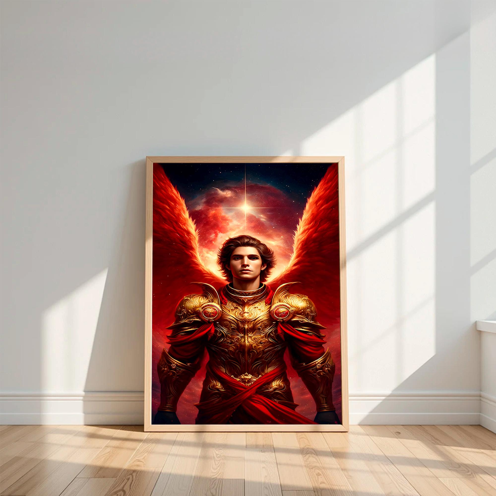Archangel Uriel Wall Art, Celestial Protector and Light Bringer for ...