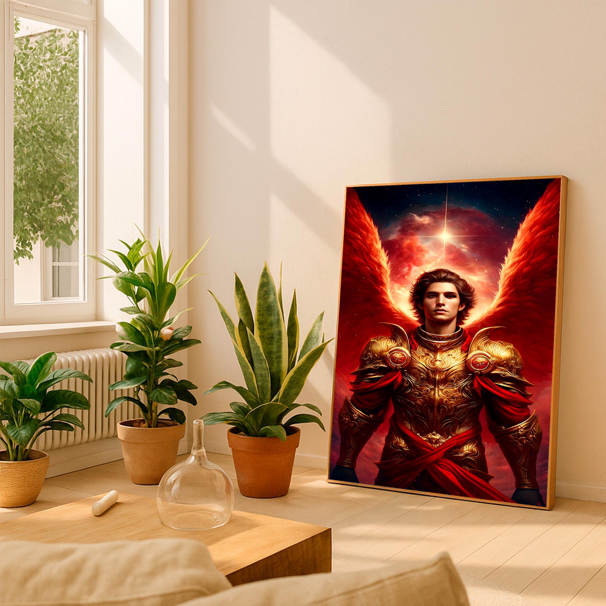 Archangel Uriel Wall Art, Celestial Protector and Light Bringer for ...