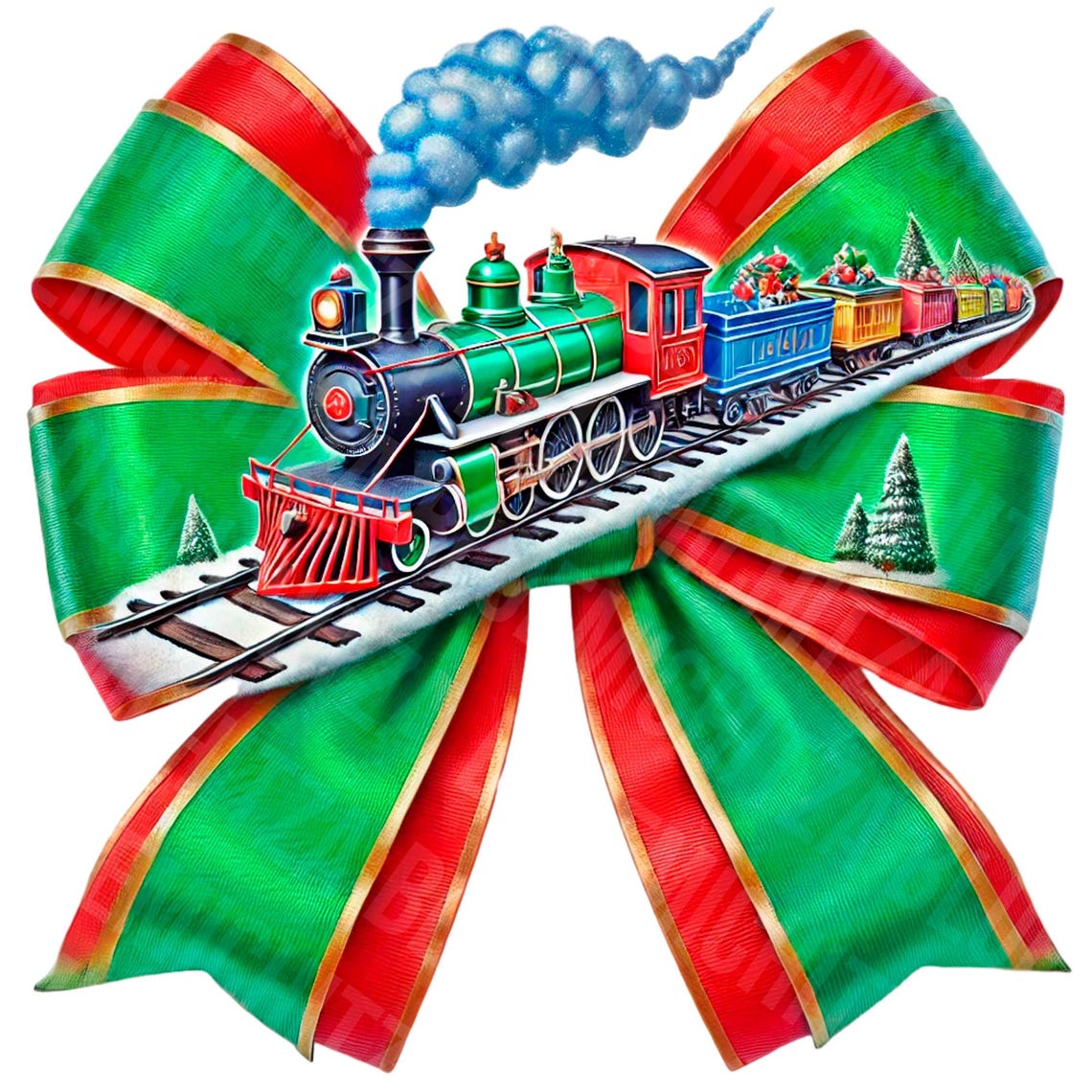 Green Red Bow PNG, Coquette Png, Commercial Use Png, Train Bow Design ...