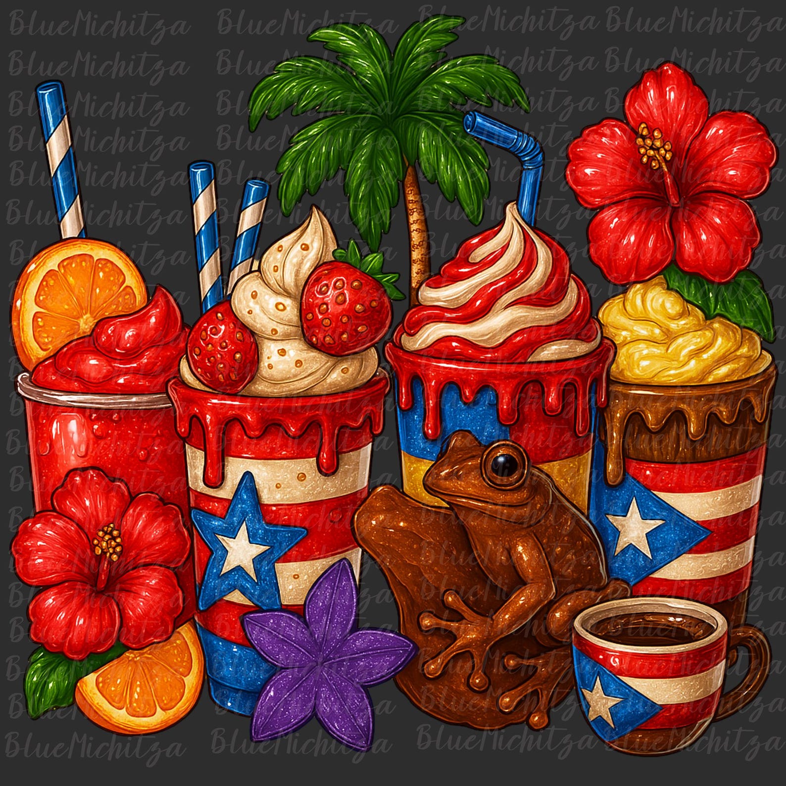 Puerto Rico Glitter Coffee Cups Png Coffee Cups Png Design Puerto Rican ...