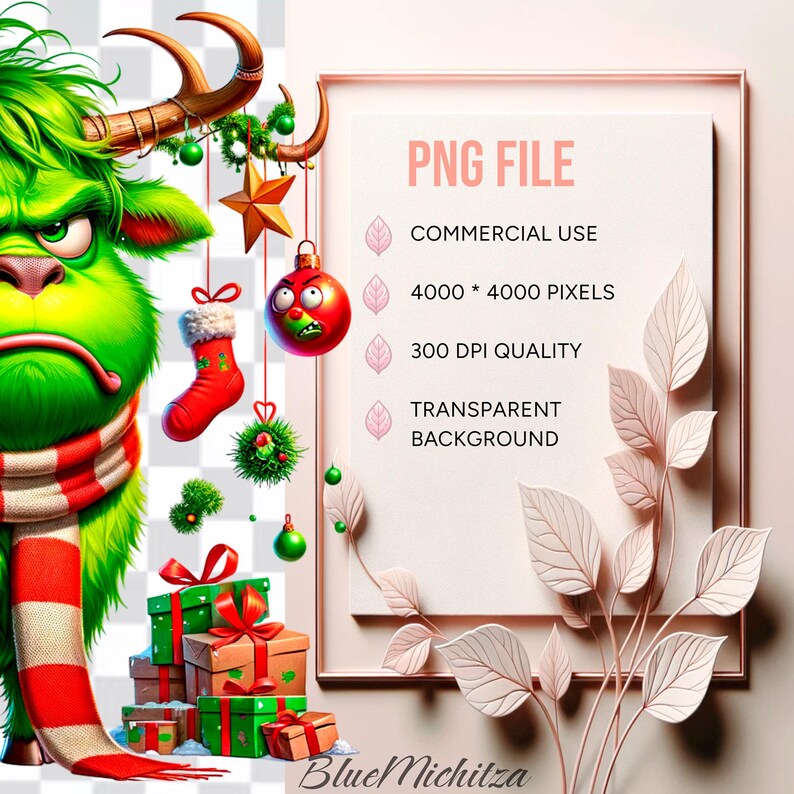 Just Waiting for Christmas Png Grumpy Highland Cow Christmas Clipart ...